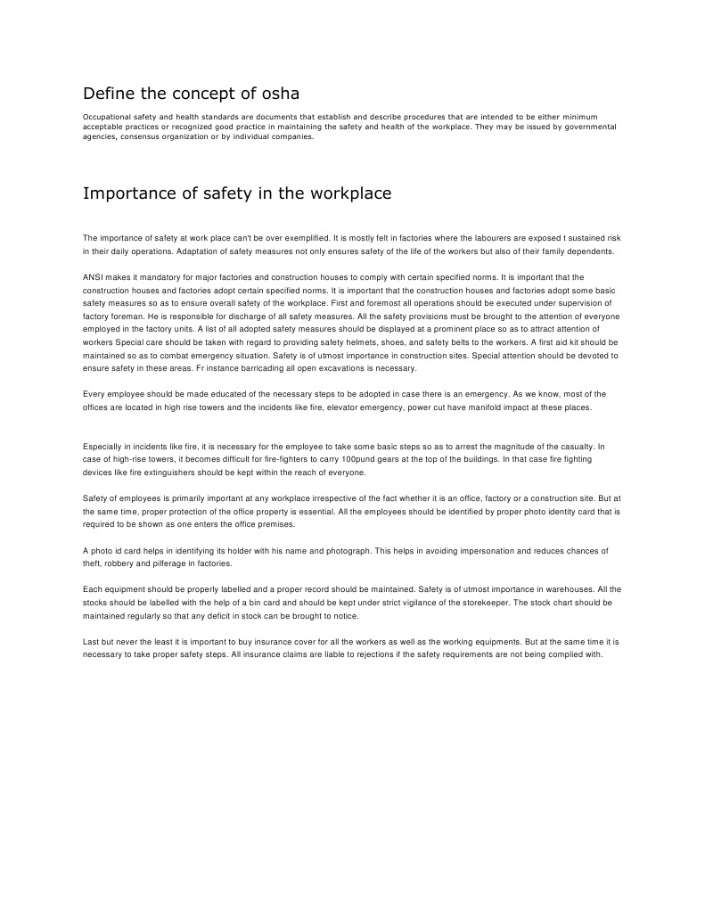 Osha | PDF | Occupational Safety And Health Administration | Safety
