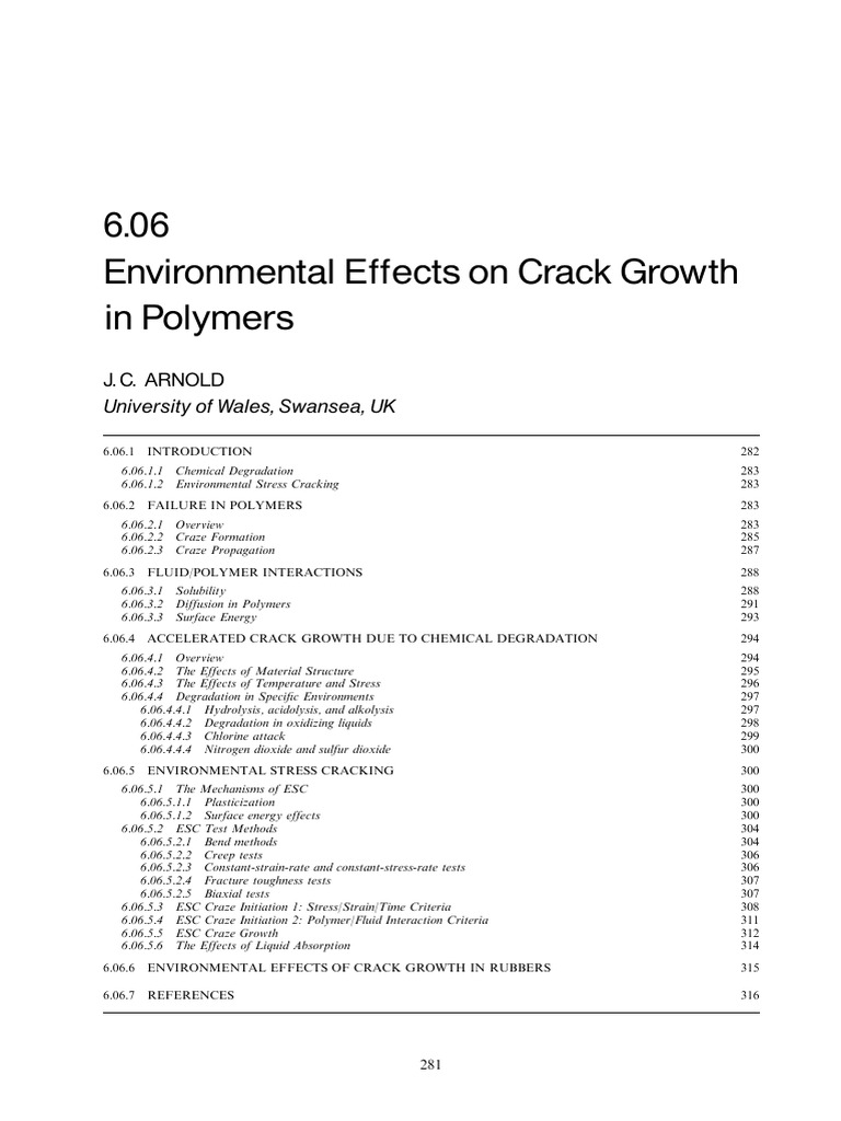 Environmental Impact on Polymer Cracking | PDF | Fracture | Polymers