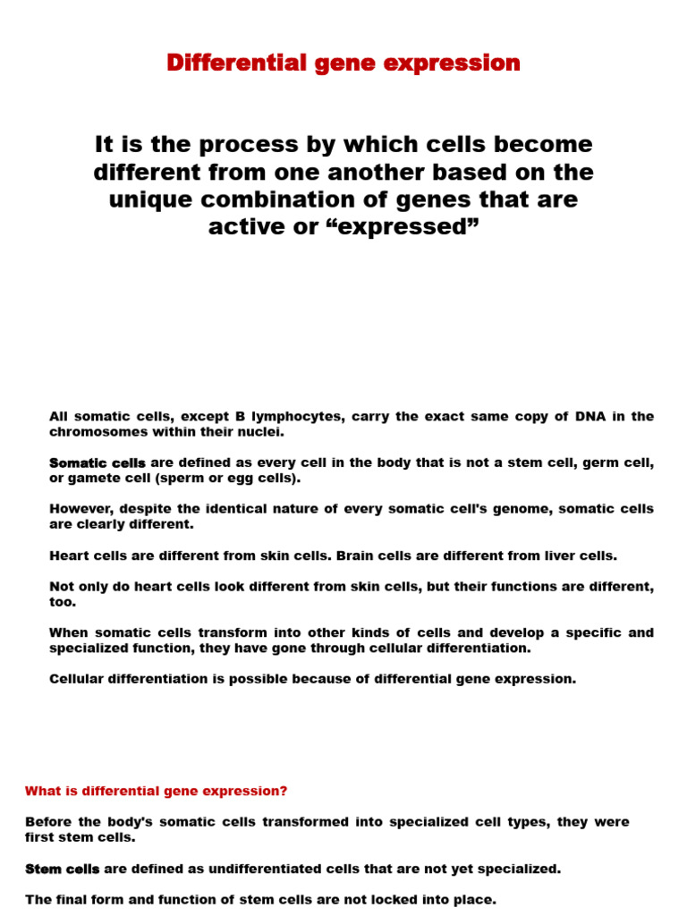 Differential Gene Expression | PDF | Gene | Cell (Biology)