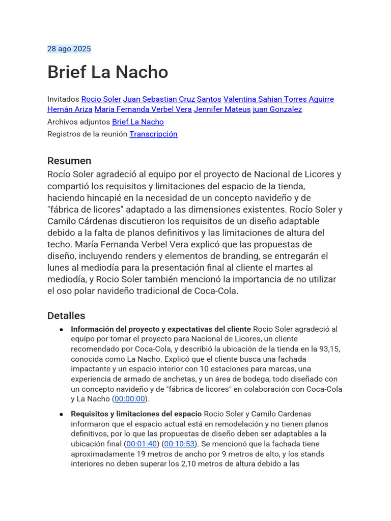 Brief La Nacho - 2025 - 08 - 28 08 - 57 GMT-05 - 00 - Notas de Gemini | PDF