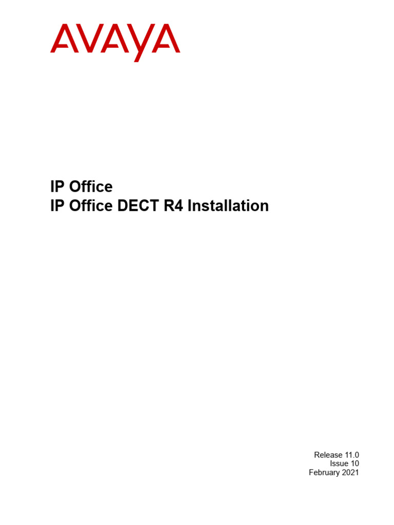 IP Office DECT R4 Installation Guide | PDF | Telephone | Computing
