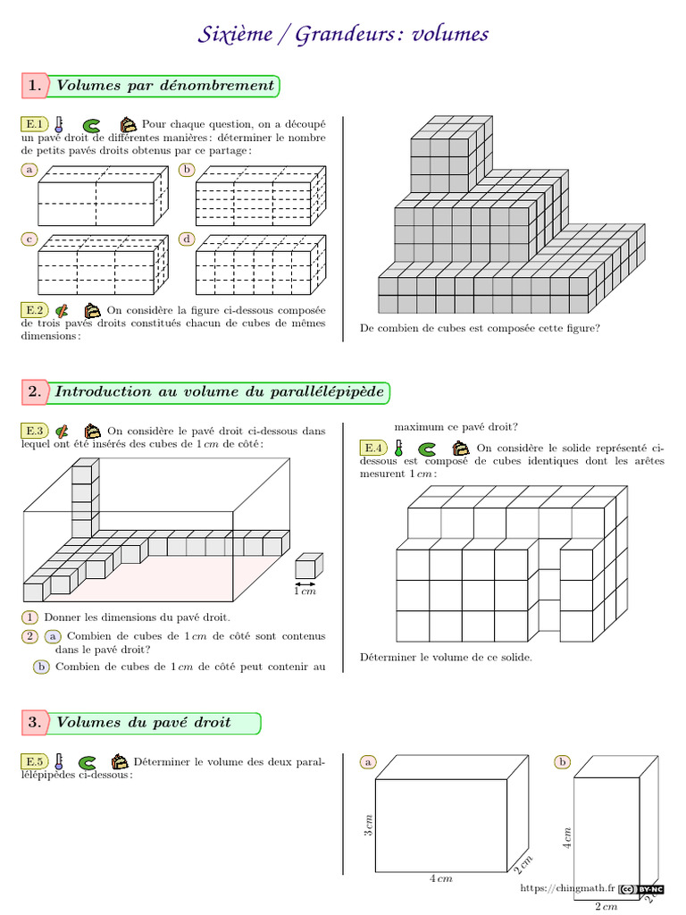 Volumes et conversions en mathématiques 6ème | PDF | Le volume