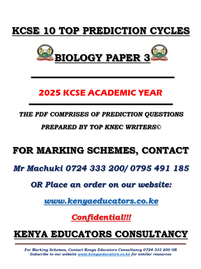 Bio Pp3 Kcse 2025 Top Prediction Cycles | PDF | Mutation | Biology