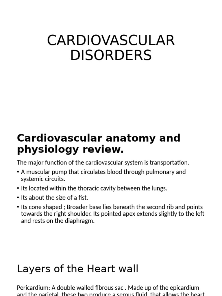 Cardiovascular Disorders | PDF | Ventricle (Heart) | Heart Valve