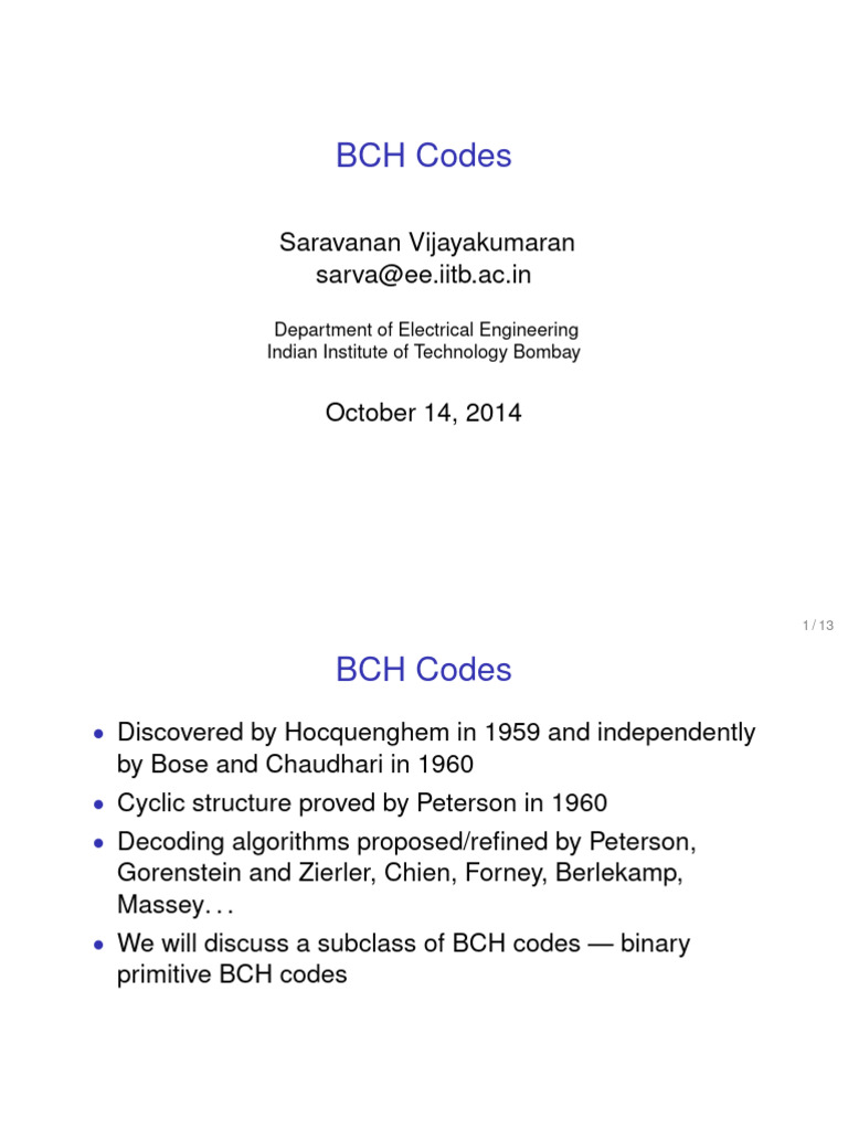 BCH Codes | PDF | Applied Mathematics | Ring Theory