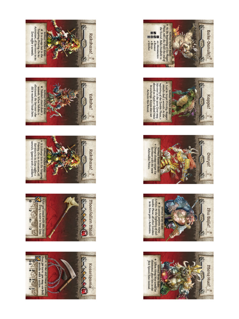 Zombicide Equipment-Spawn Cards For Printing-WD Daily Unlock Spawn ...