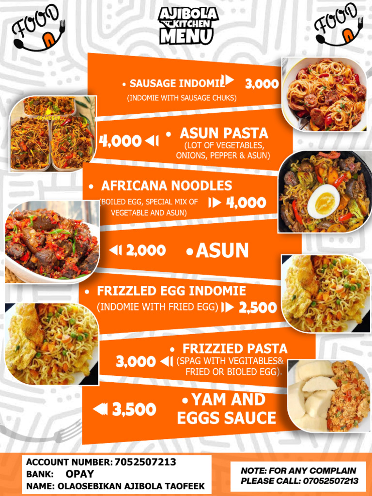 Ajibola Menu Aleez | PDF
