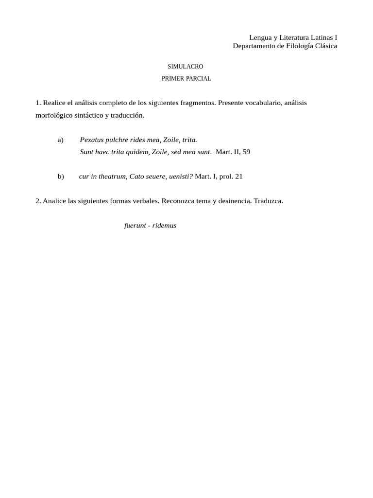 Simulacro FHCE Primer Parcial | PDF