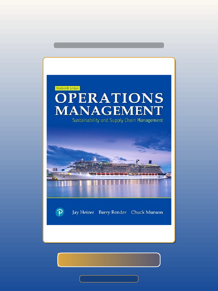 Answers For Operations Management Sustainability and Supply Chain ...