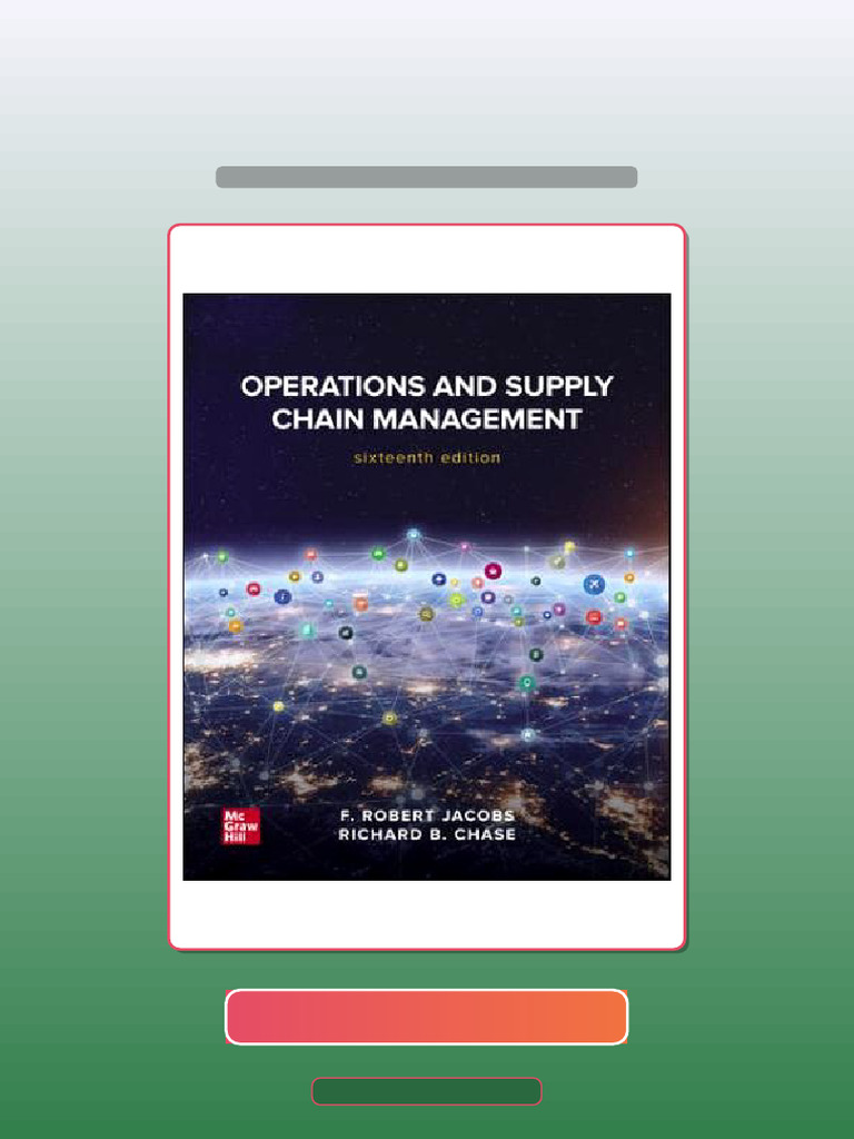 Answers For Operations and Supply Chain Management 16th Edition F Robert Jacobs Richard Chase ...