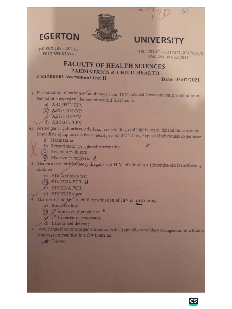 Paeds Cat 2 Term 2 | PDF
