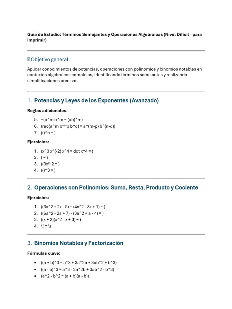 Guia Terminos Semejantes Avanzada | PDF