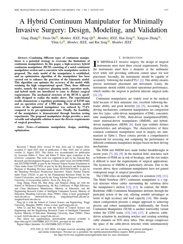 A Hybrid Continuum Manipulator For Minimally Invasive Surgery Design ...