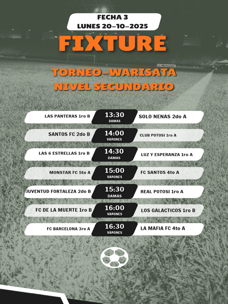 Fixture Torneo Warisata 2025 | PDF