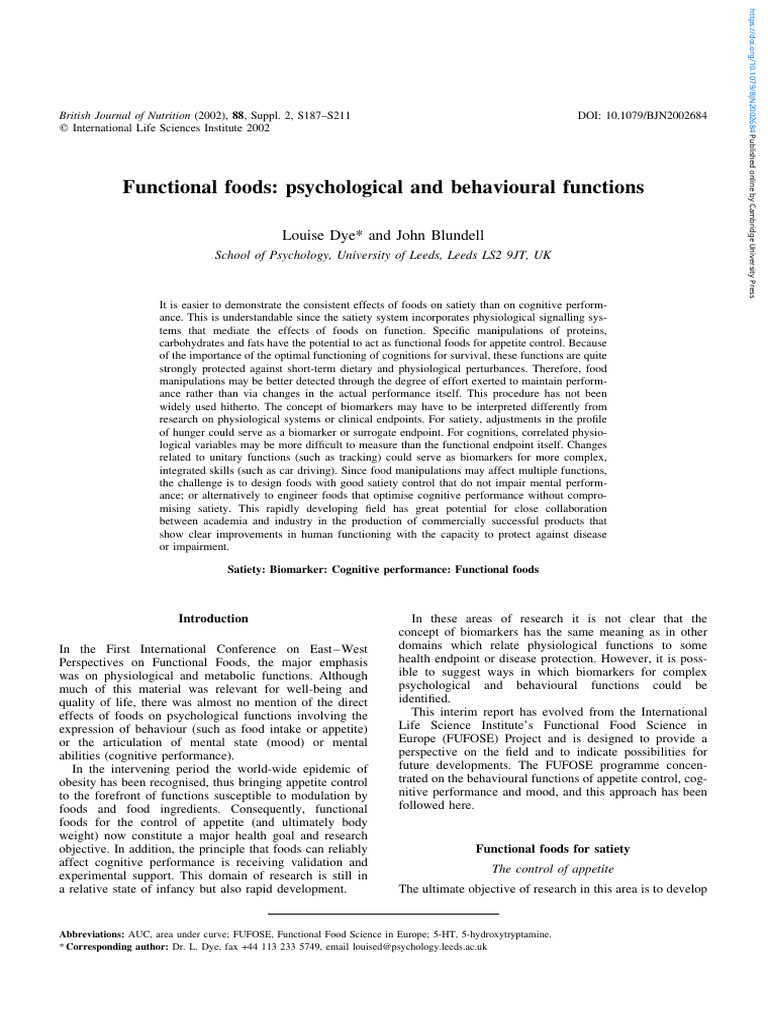 Soto Hernández (Div Class Title Functional Foods Psychological and ...
