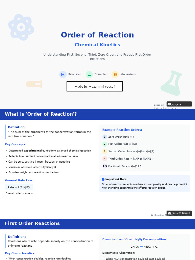 Understanding Reaction Orders in Kinetics | PDF | Reaction Rate ...