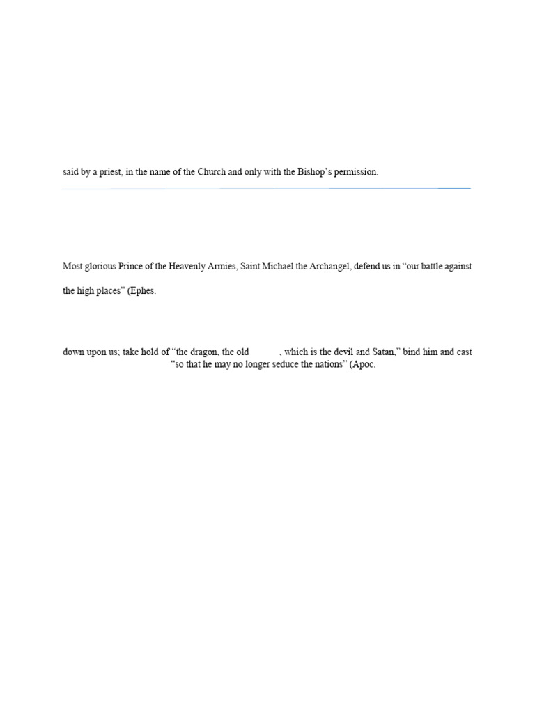 Prayer Against Satan and Evil Spirits | PDF | Satan | Mary, Mother Of Jesus