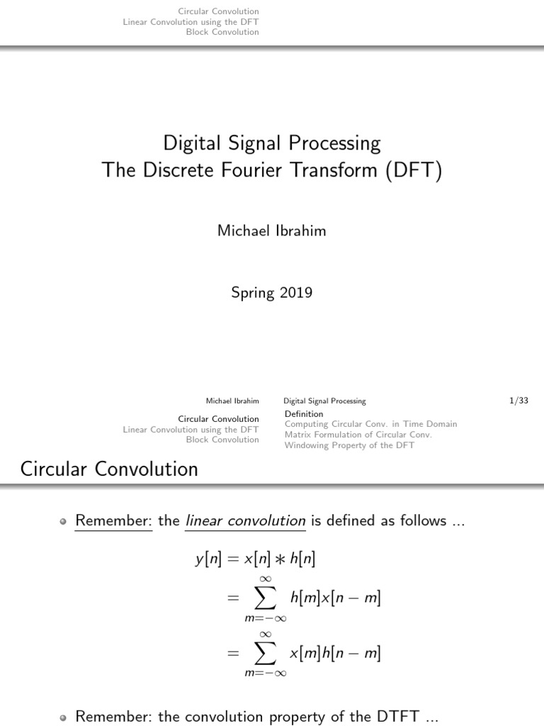 04 DFT Part 04 Handout | PDF | Discrete Fourier Transform | Convolution