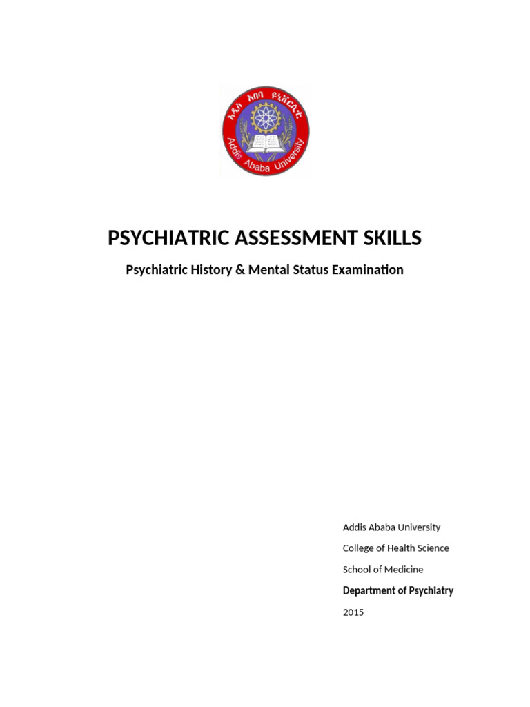 History_taking_format_2015 (1) | PDF | Psychiatry | Mental Disorder