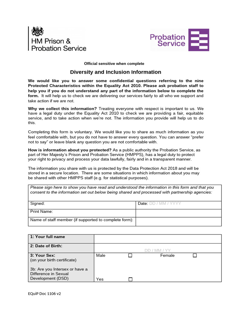 Equality Information Form | PDF | Gender | Gender Studies