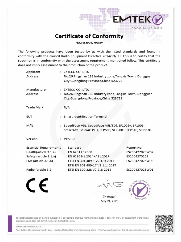 Certificate Of Conformity Download