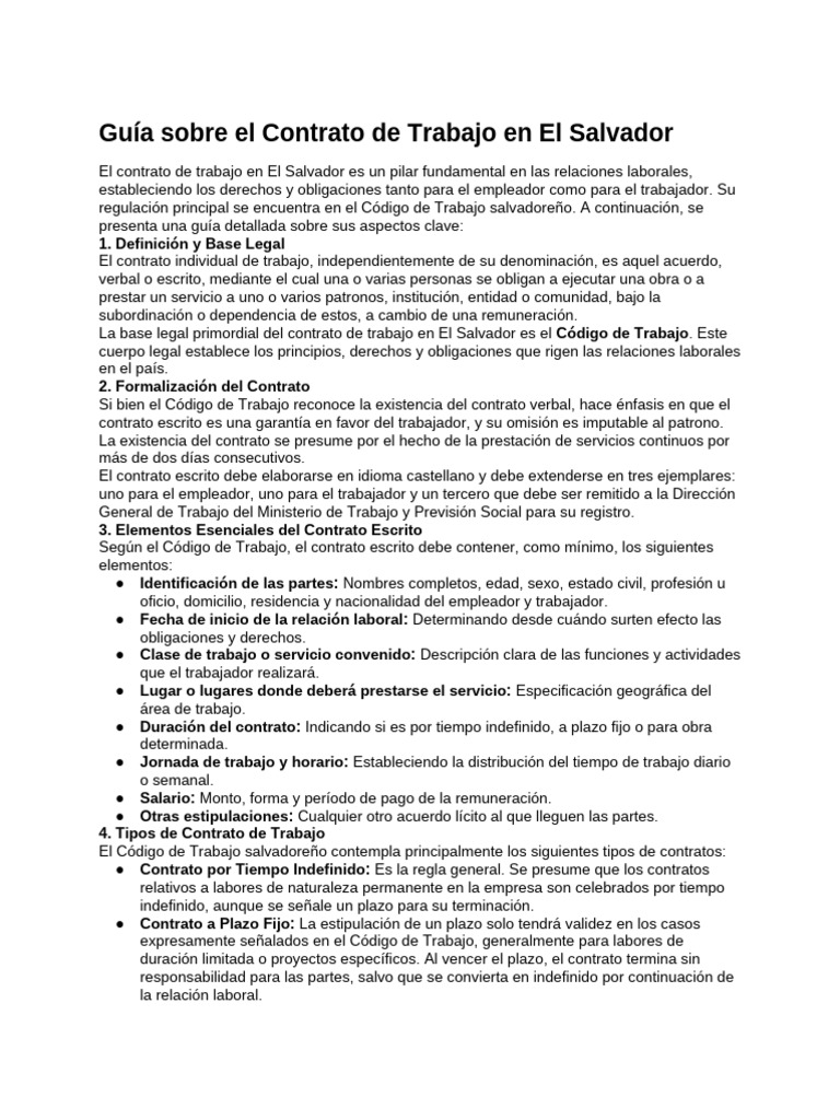 Elabora Una Guía Sobre El Contrato de Trabajo Salv... | PDF | Derecho laboral