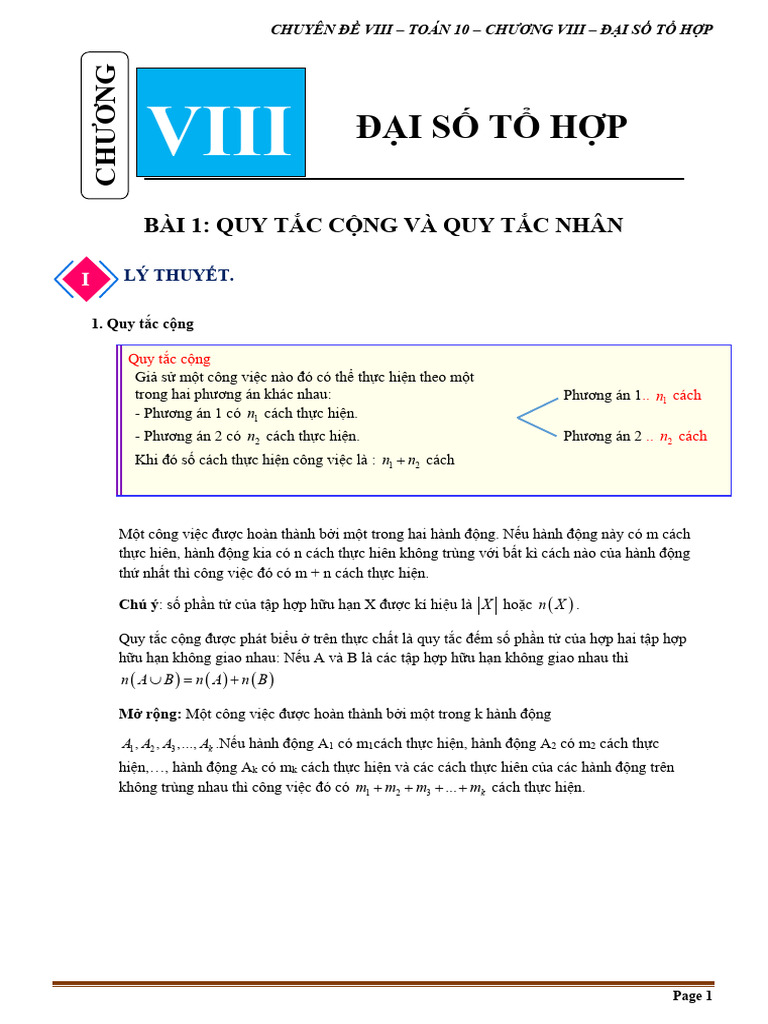 Tai Lieu Quy Tac Cong Va Quy Tac Nhan Toan 10 CTST | PDF