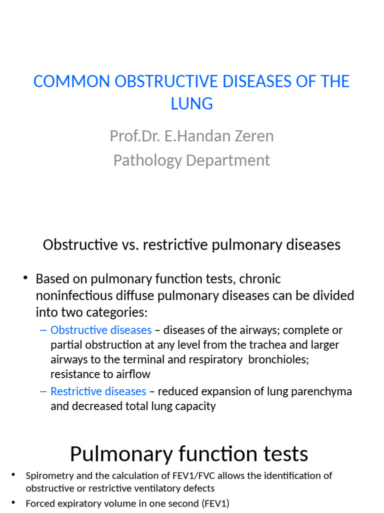 Common Obstructive Lung Diseases 2025-1 | PDF | Lung | Respiratory Tract