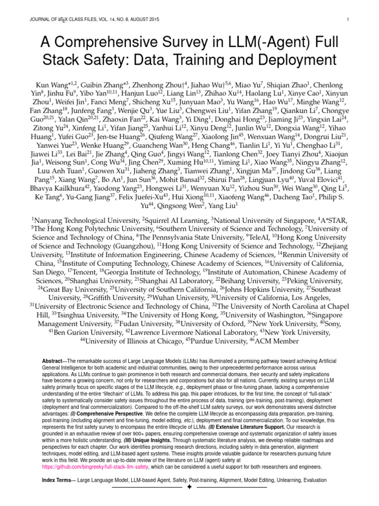 Full-Stack Safety in LLMs Survey | PDF | Applied Mathematics ...