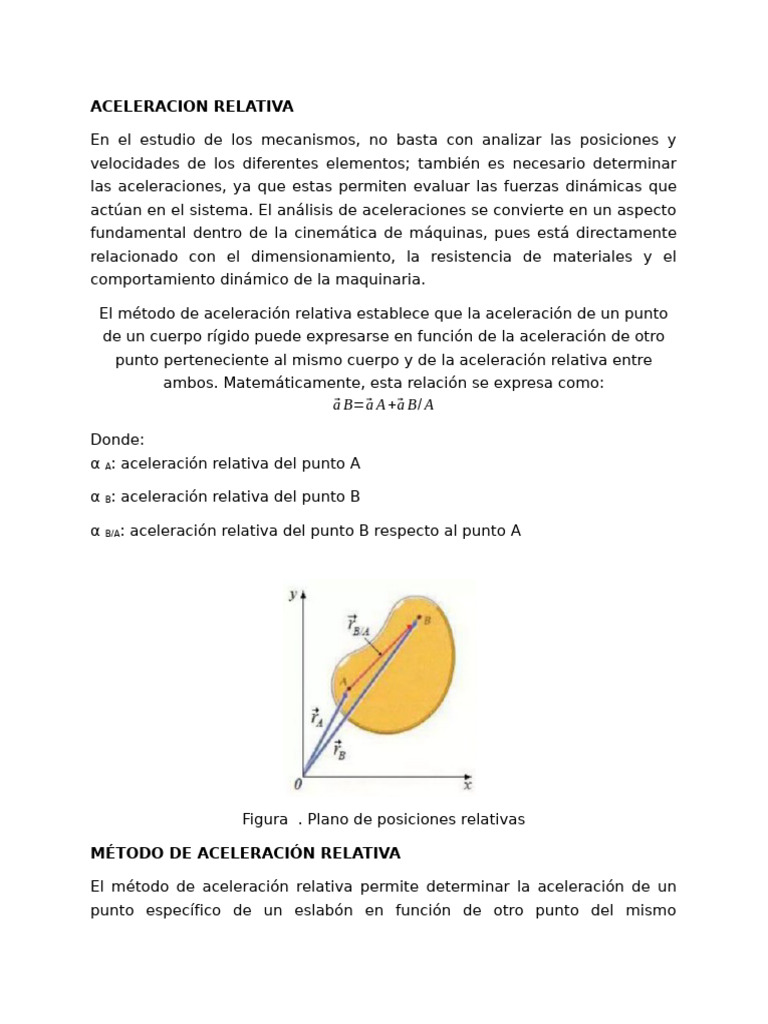 Método de Aceleración Relativa en Máquinas | PDF | Aceleración | Rotación