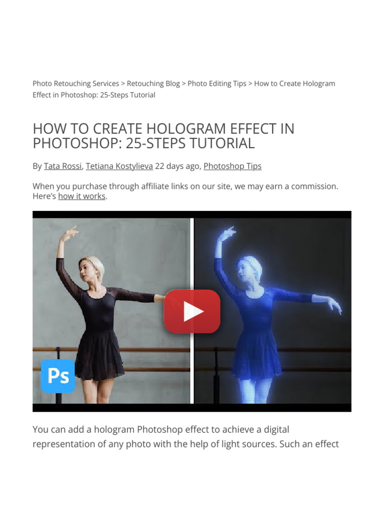 Create Hologram Effect in Photoshop | PDF | Adobe Photoshop | Image Editing