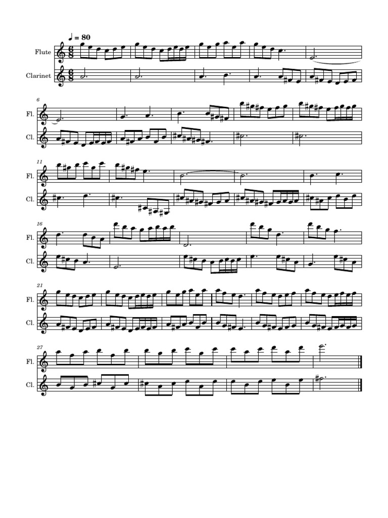 Morning Mood Flute and Clarinet Duet | PDF