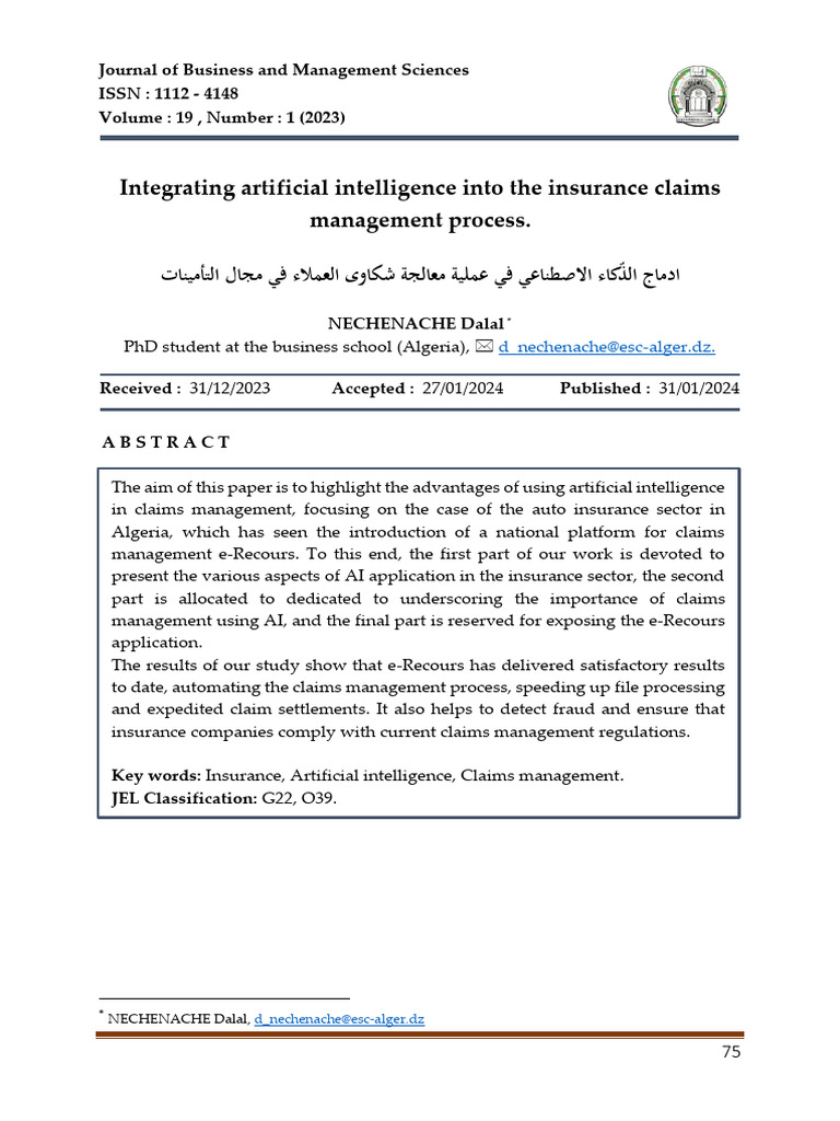 AI in Claims Management for Insurance | PDF | Artificial Intelligence ...