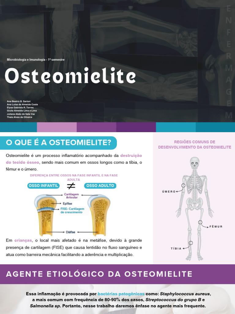 Osteomielite: Causas e Tratamentos | PDF | Pele | Necrose