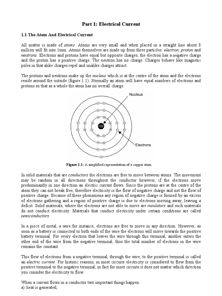Part 1: Electrical Current | PDF | Electric Charge | Electric Current