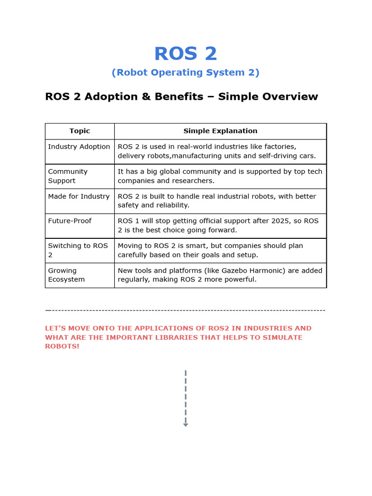 ROS 2 Overview for Industry Adoption | PDF | Robot | Robotics