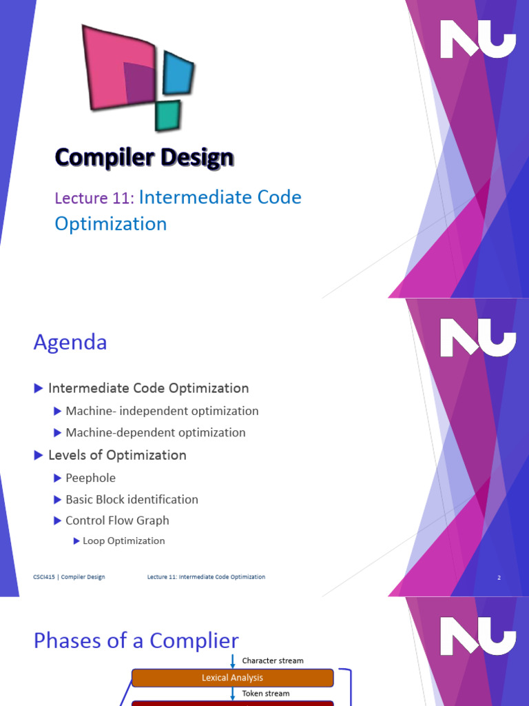 CSCI 415 Lecture 11 Intermediate Code Optimization | PDF | Compiler | Program Optimization