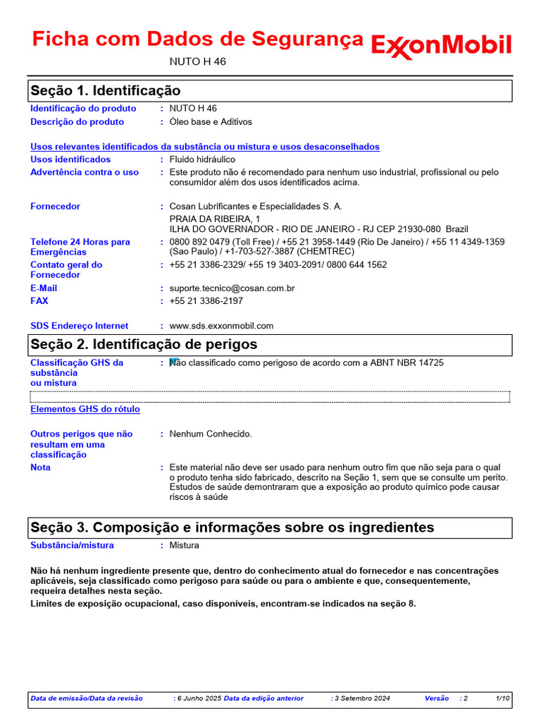 NUTO H 46 | PDF | Desperdício | Primeiros socorros