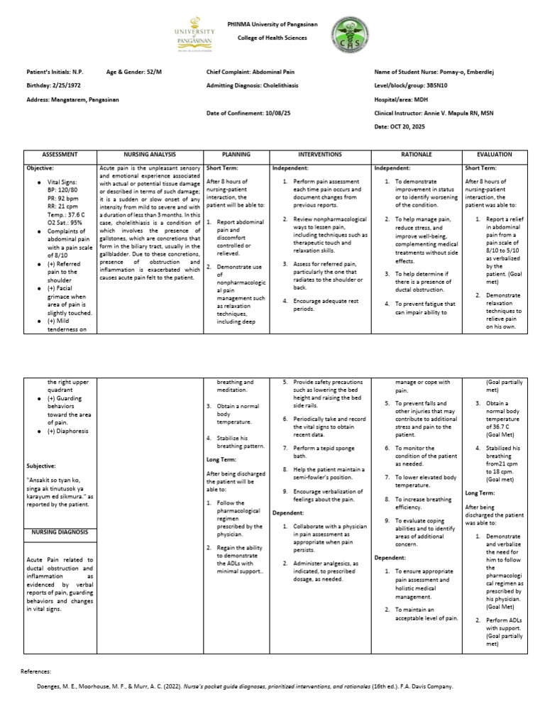 NCP Acute Pain | PDF | Pain | Relaxation (Psychology)