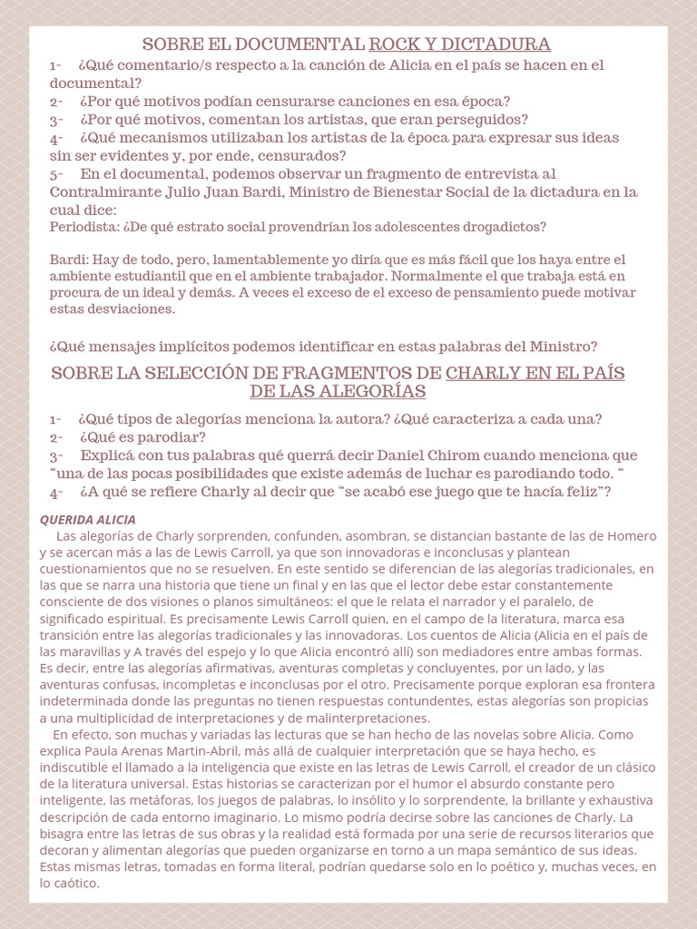 Charly y Documental | PDF | Alicia (Las aventuras de Alicia en el país de las maravillas) | Verdad