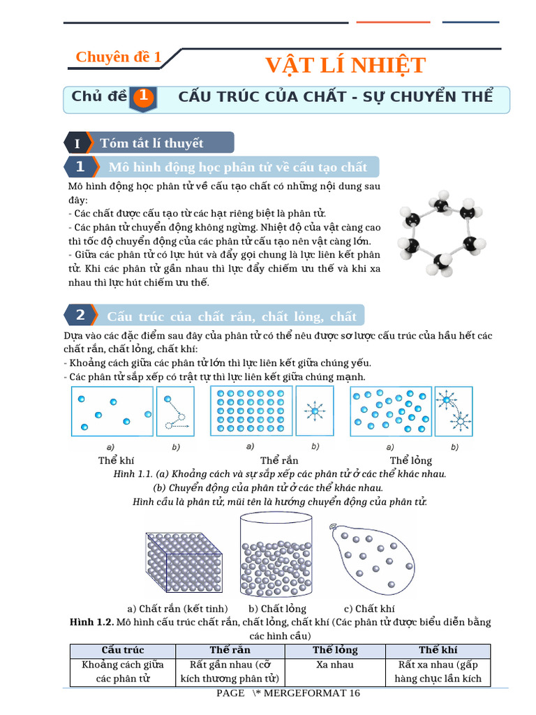 BT12 Chuyên Đê 1 - VẬT LÍ NHIỆT - GV 134 Trang (AutoRecovered) | PDF