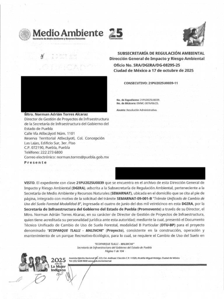 Resolutivo para Ecoparque La Malinche | PDF