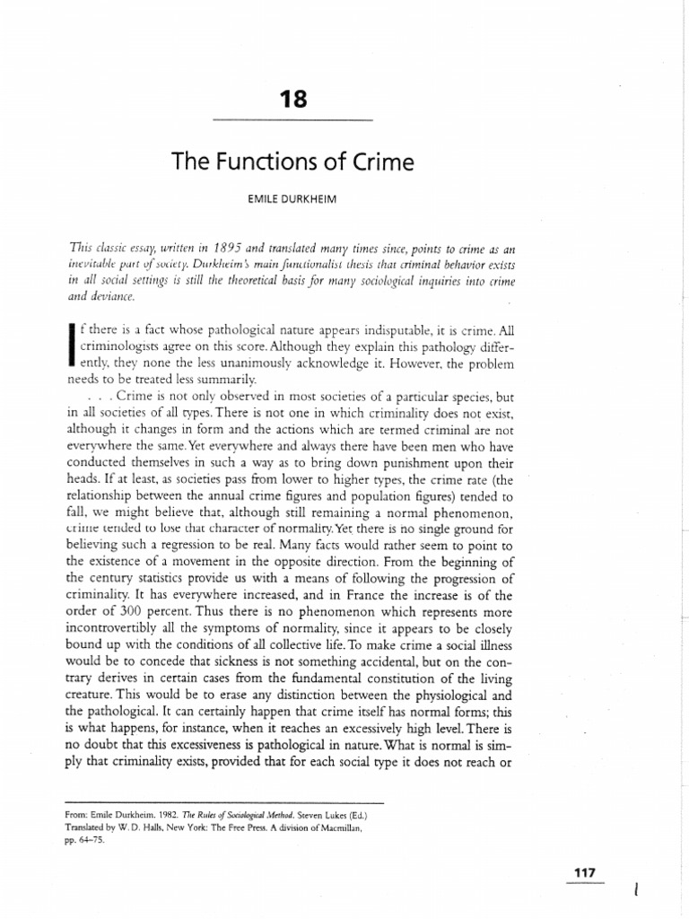 10 21 +durkheim,+ Functions+of+Crime | PDF