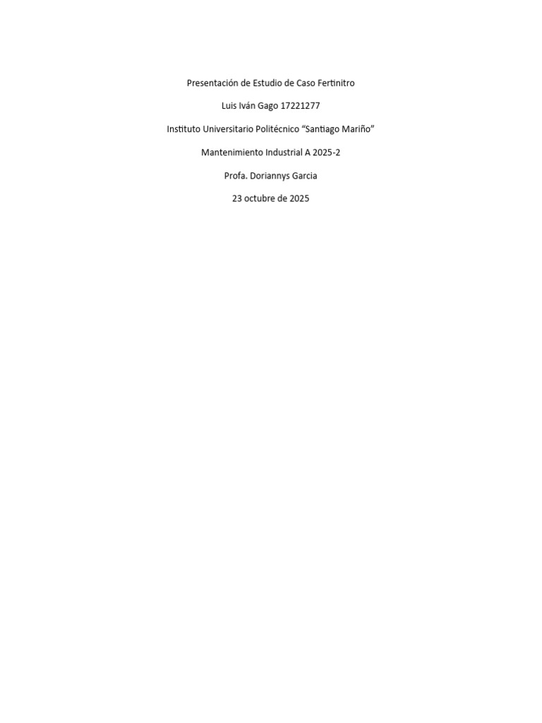 Estudio de Caso: Fertinitro y Mantenimiento | PDF | Urea | Amoníaco