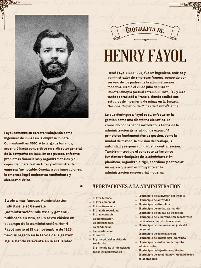 Aportaciones de Henry Fayol a la Administración | PDF | Business ...
