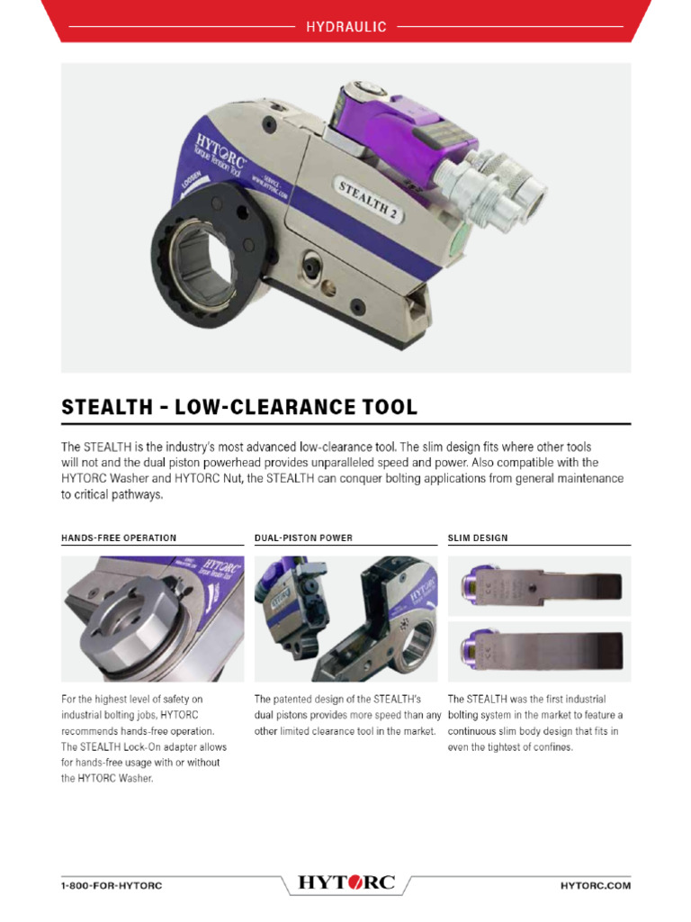 Att. 4 - HYTORC Stealth-22 and 36 | PDF | Pump | Equipment