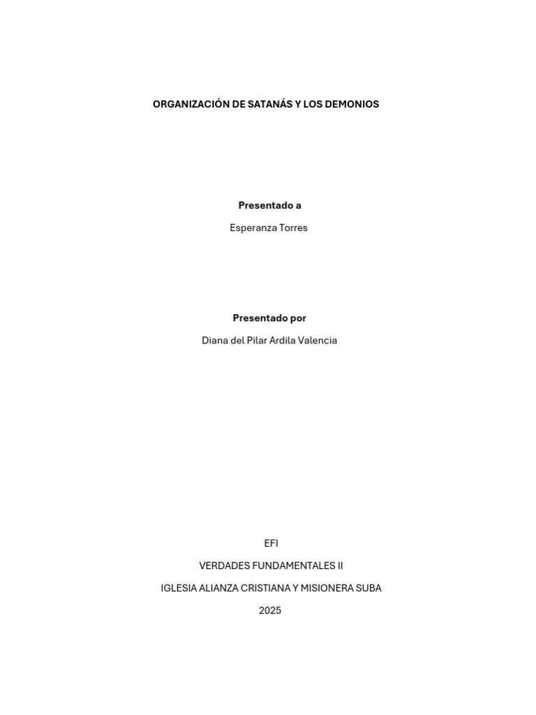 Organización de Satanás y Los Demonios | PDF | Satán | Demonios
