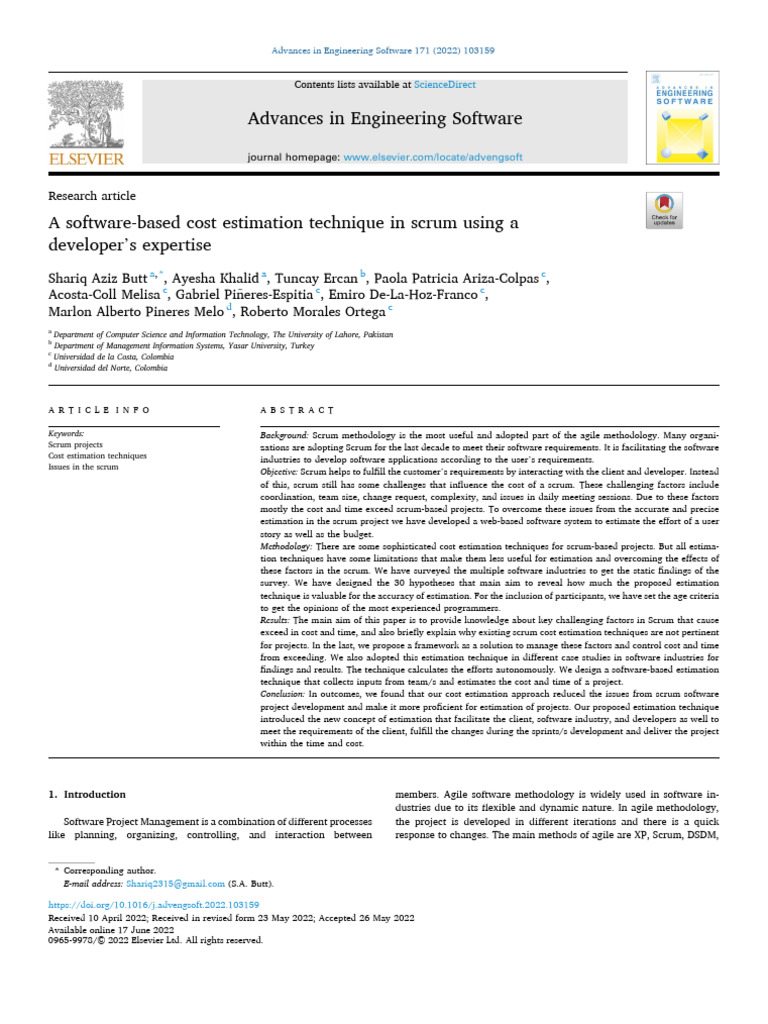 Software Cost Estimation in Scrum | PDF | Scrum (Software Development ...