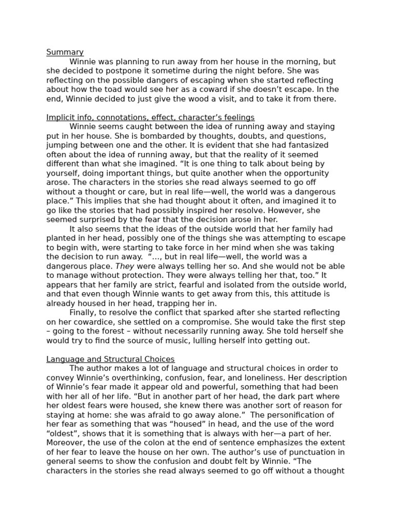 Reading Response Sample Pdf
