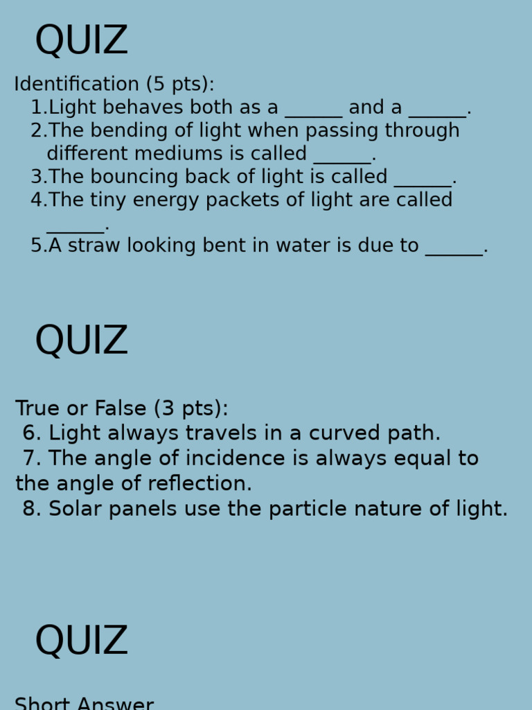 Quiz Light | PDF
